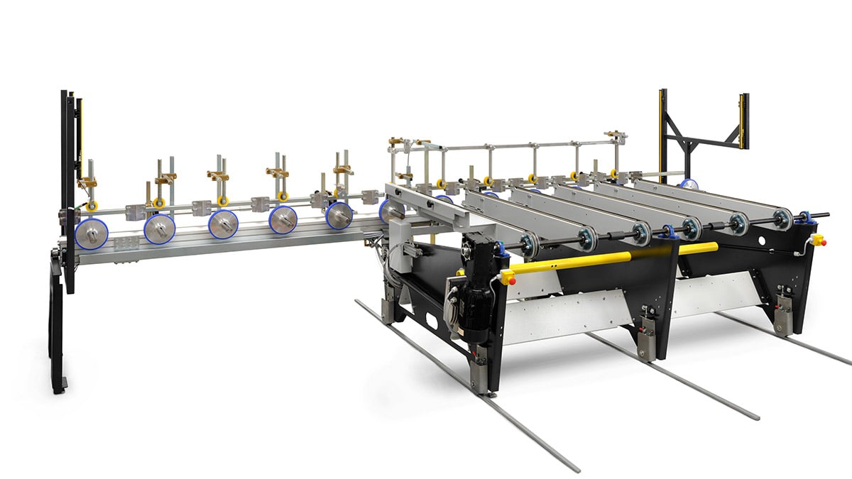 Infeed systems for profile wrapping lines | Duespohl